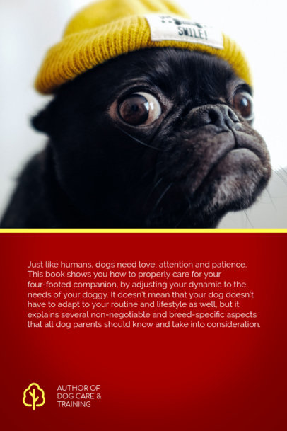 Placeit - Back Book Cover Maker Featuring Dog Training Info