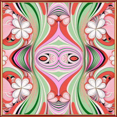 Placeit - Scarf Design Template Featuring Abstract and Colorful Shapes