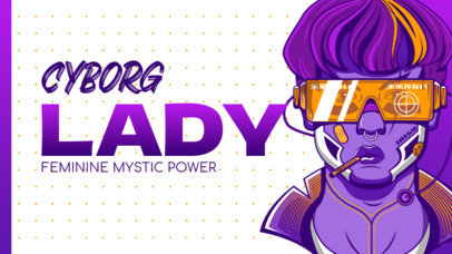 Placeit - Discord Theme Creator Featuring a Female Cyborg Illustration
