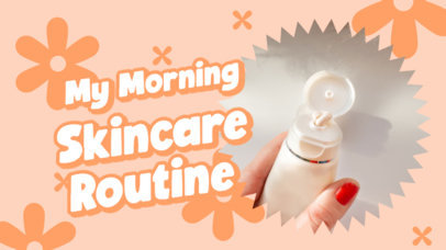 Placeit - YouTube Thumbnail Generator with Illustrated Flowers for a Skincare Routine Video