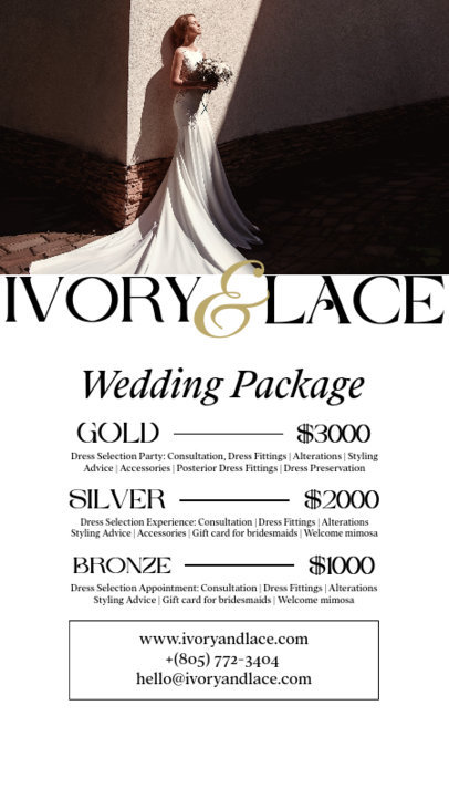 Placeit - Instagram Story Maker Featuring Wedding Service Packages