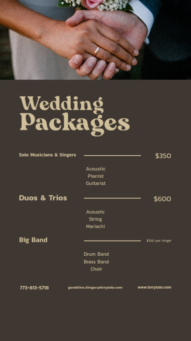 Placeit - Instagram Story Maker Promoting a List of Wedding Music Band ...