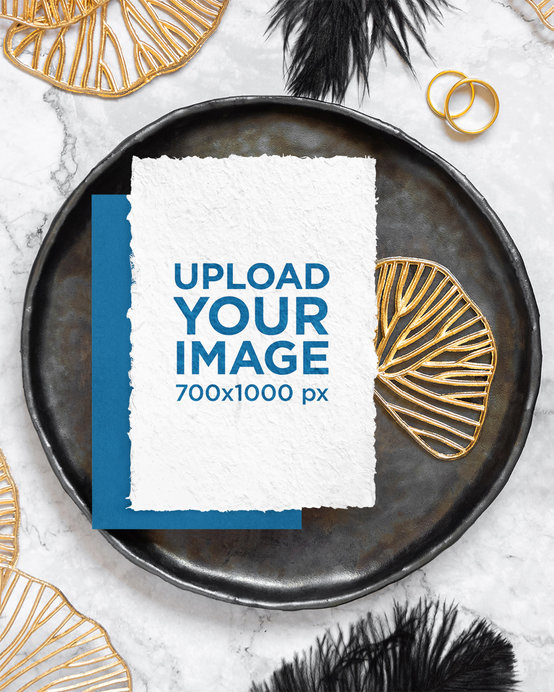 Placeit - Wedding Program Mockup Featuring an Elegant Setting