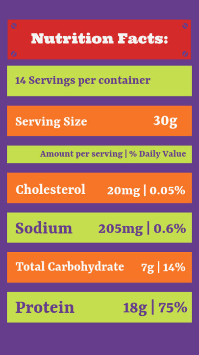 Placeit - Nutrimental Facts Label Creator for Food Information With a ...