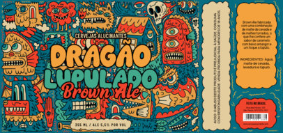Placeit - Beer Label Design Maker Featuring Psychedelic Cartoons