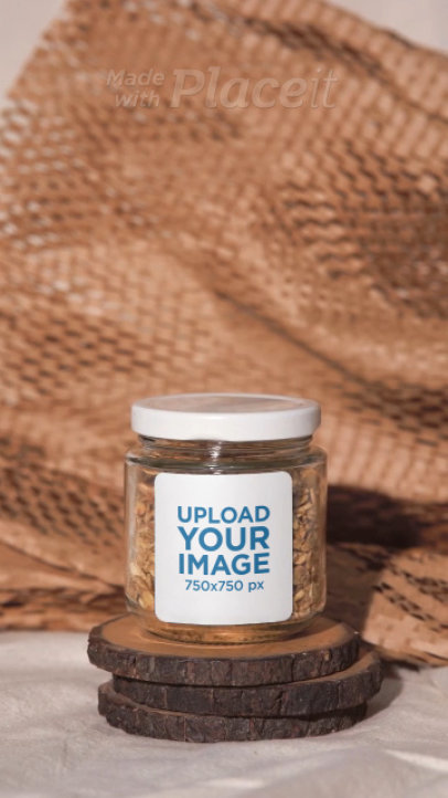 Placeit - Video of an Eco Jar Placed on a Rustic Aesthetic Setting