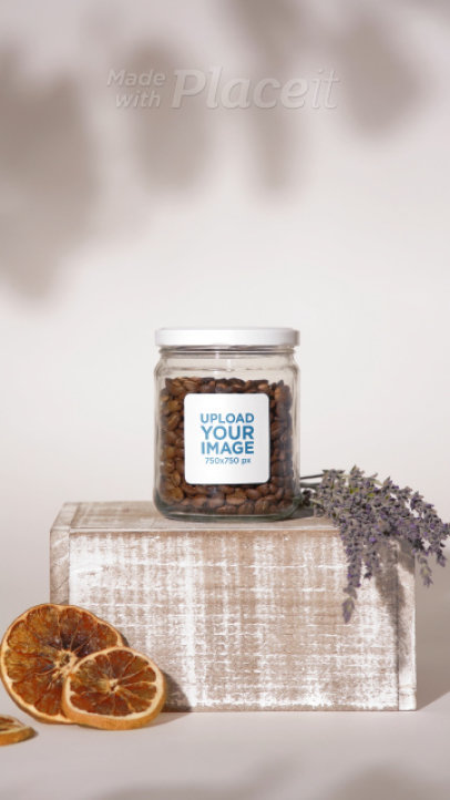 Placeit - Video of an Eco Jar Full of Coffee Beans Featuring an ...