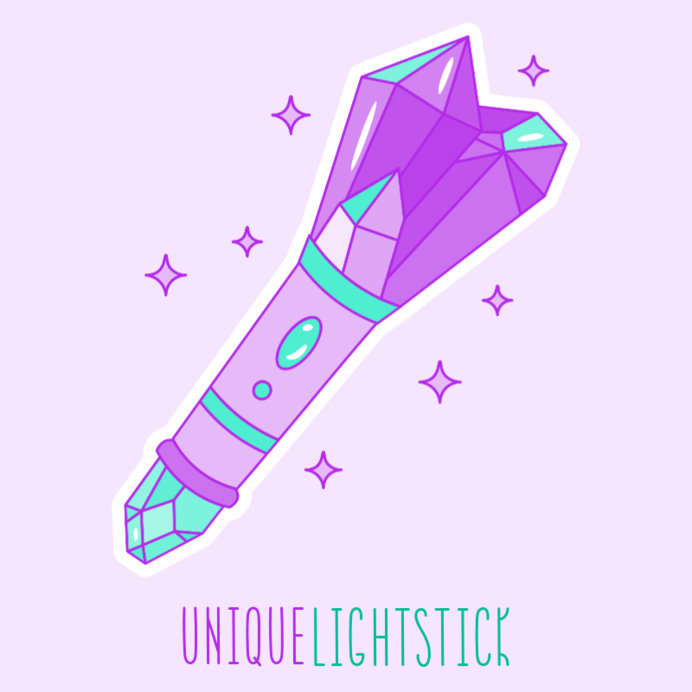 Placeit - Sticker Template for K-Pop Fanatics Featuring a Lightstick ...