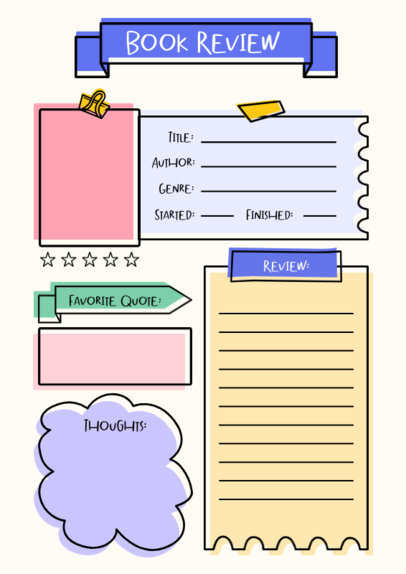 Placeit - Planner Design Template Featuring Colorful Slots for Book Reviews