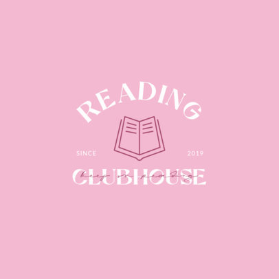 Placeit - Logo Generator with an Open Book Icon for a Reading Clubhouse
