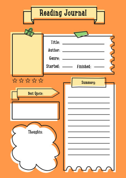 Placeit - Planner Design Template with Fun Slots for a Reading Journal
