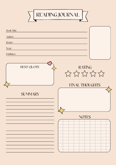 Placeit - Planner Design Creator Featuring a Reading Journal Theme