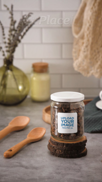 Placeit - Video of an Eco Jar Being Placed on a Kitchen Table