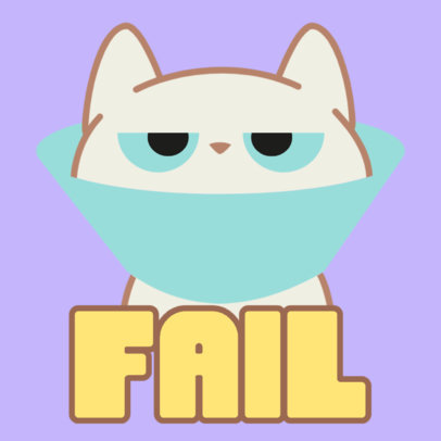 Placeit - Twitch Emote Template Featuring a Grumpy Cat Illustration