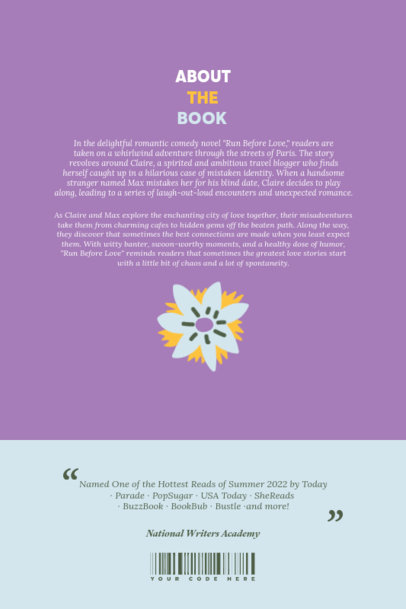Placeit - Back Book Cover Template for a Synopsis Section with a ...
