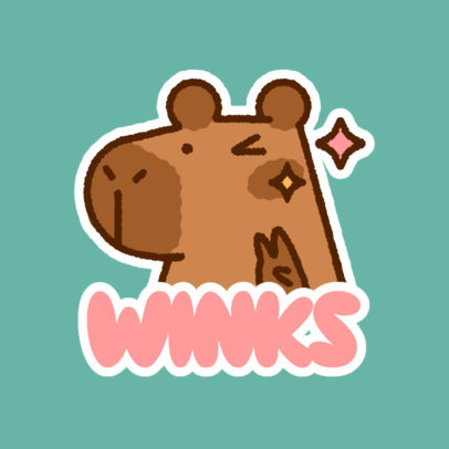 Placeit - Twitch Emote Generator Featuring a Capybara Winking an Eye