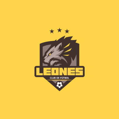Placeit - Soccer Team Logo Generator with an Aggressive Lion Illustration