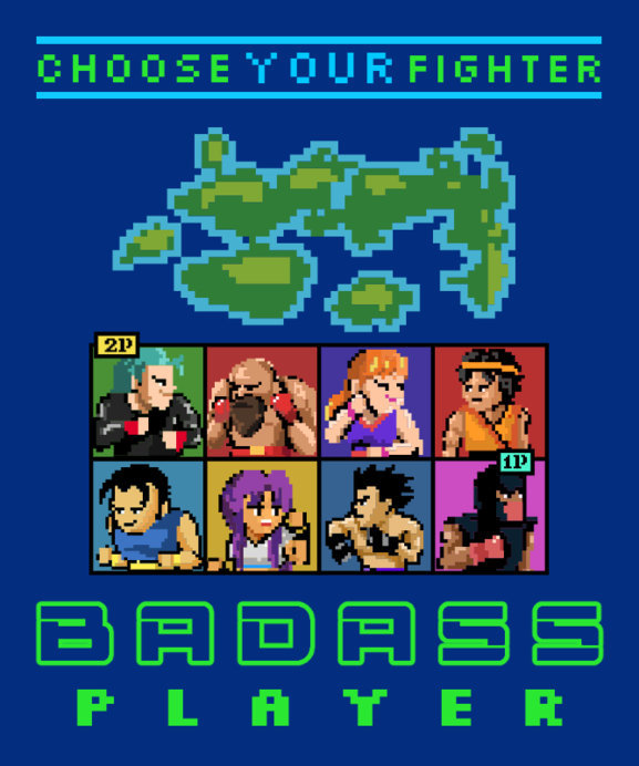 Placeit - Retro T-Shirt Design Template Featuring 8-bit Fighter ...