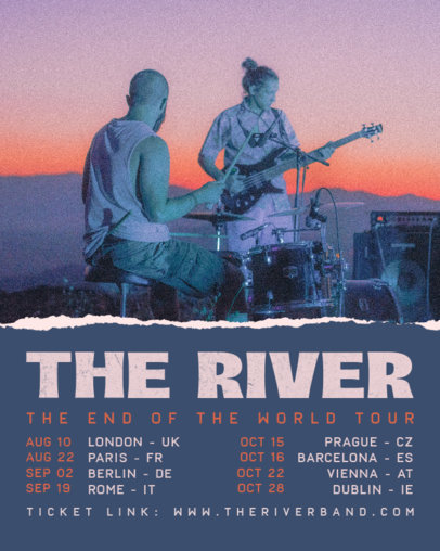 Placeit - Music-Themed Instagram Post Template to Announce Tour Dates ...