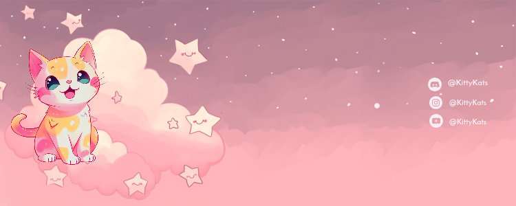 Placeit - Twitch Profile Banner Maker Featuring an Illustrated Sweet Cat