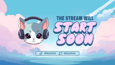 Placeit - Kitty-Themed Twitch Screen Generator With a Starting-Soon Message