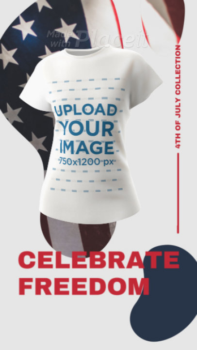 Placeit - Women's T-Shirt Video with Animated Text for a 4th of July ...