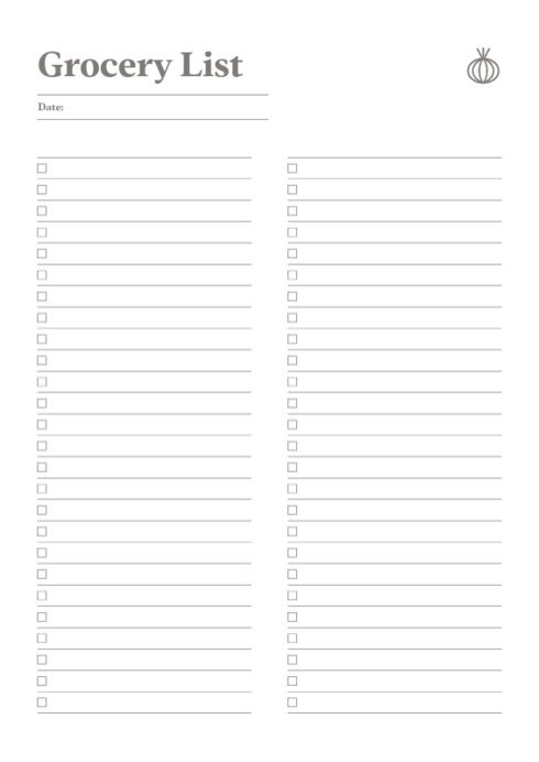Placeit - Grocery List Planner Design Maker With an Onion Graphic