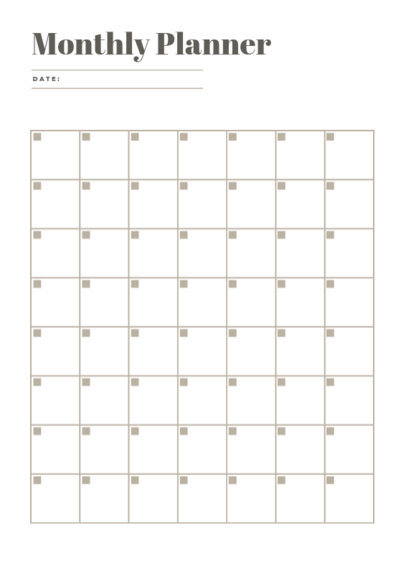 Placeit - Monthly Planner Design Template with a Simple Layout