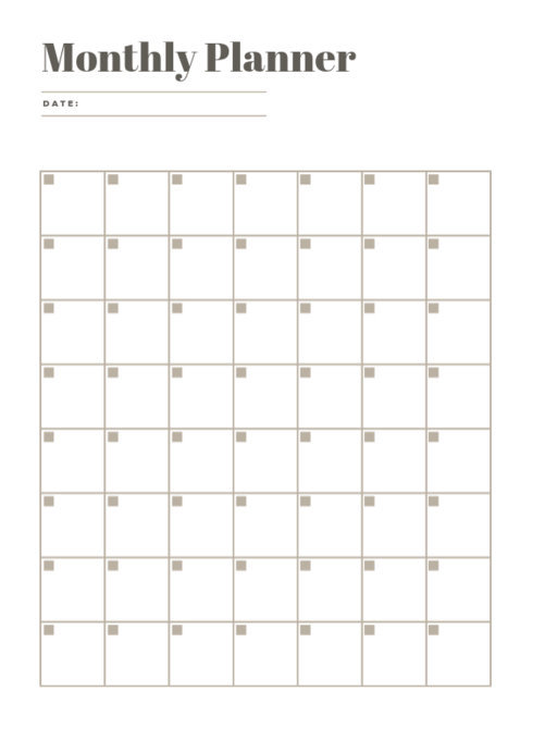 Placeit - Monthly Planner Design Template with a Simple Layout