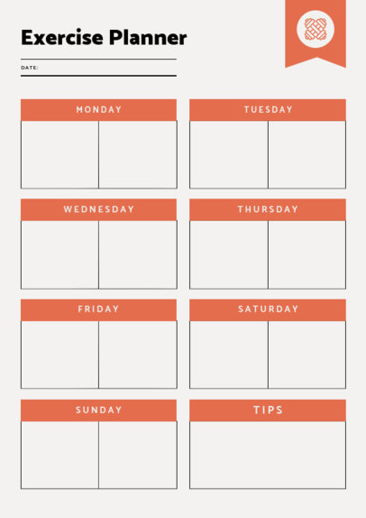 Placeit - Planner Design Template for a 7-Day Workout Schedule