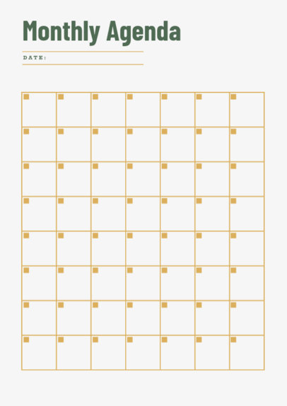 Placeit - Planner Design Template for a Monthly Agenda