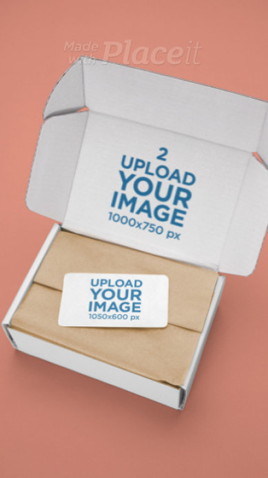 Placeit - Video of a Branding Box Featuring a Greeting Card