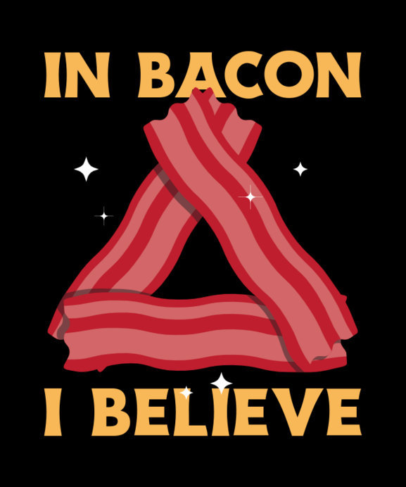 Placeit - Illustrated T-Shirt Design Template Featuring a Bacon Theme