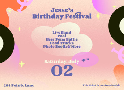 Placeit - Invitation Design Creator for a Birthday Fest With a Ticket ...