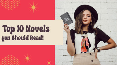 Placeit - YouTube Thumbnail Template for a Top Ten Novels Ranking