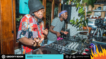 Placeit - Twitch Overlay Template for a Groovy Music Stream Channel