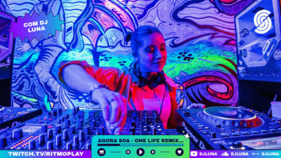 Placeit - Twitch Overlay Template Featuring a Neon-Themed Aesthetic for ...