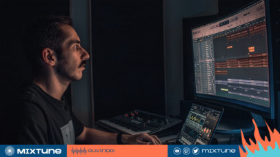 Placeit - Stream-Themed Twitch Overlay Template for a Music Channel