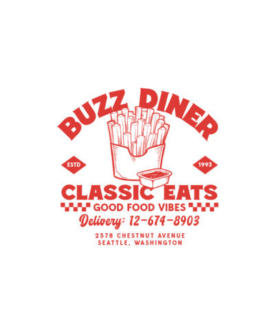 Placeit - Back T-Shirt Design Generator for a Fast Food Restaurant with ...