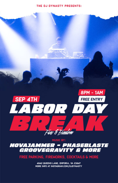 Placeit - Flyer Design Creator Featuring an Ad for a Labor Day Party