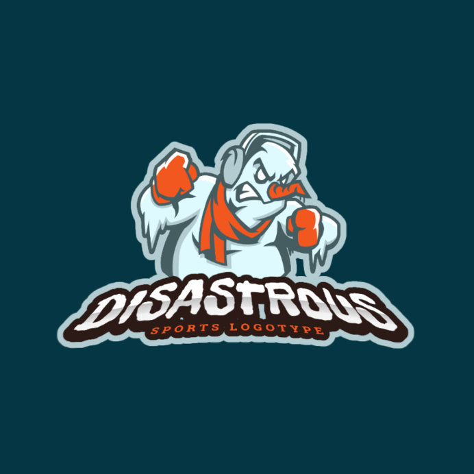 Placeit - Online Sports Logo Maker with Angry Snowman Graphic