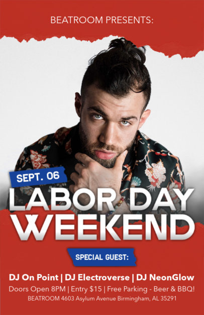 Placeit - Flyer Template Featuring a Weekend Event for Labor Day