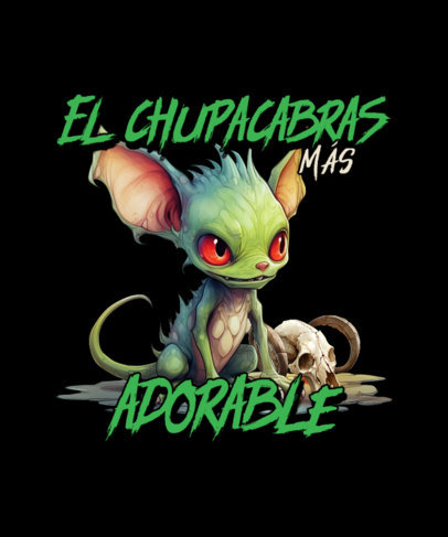 Placeit - Quote T-Shirt Design Template With a Chupacabras-Inspired Theme