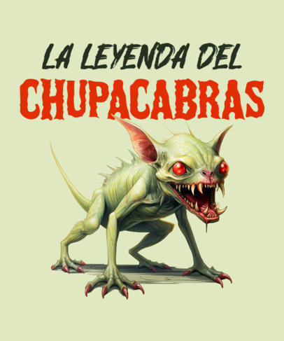 Placeit - T-Shirt Design Creator Featuring a Scary Chupacabras-Inspired ...