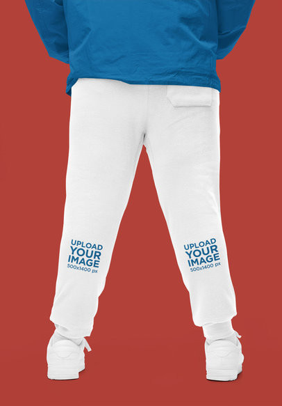 Placeit - Back-View Sweatpants Mockup Featuring a Cropped-Face Man in a ...