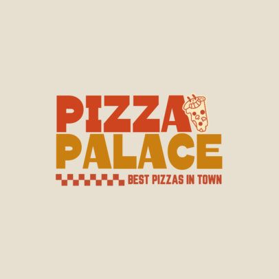 Placeit - Fast-Food Restaurant Logo Creator Featuring a Pizza Slice Cartoon