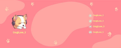 Placeit - Twitch Profile Banner Generator Featuring a Dog with Headphones