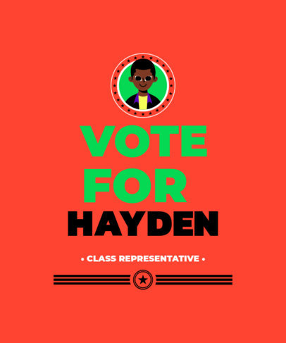 Placeit - T-Shirt Design Creator for a Class Representative Election with an Illustrated Man