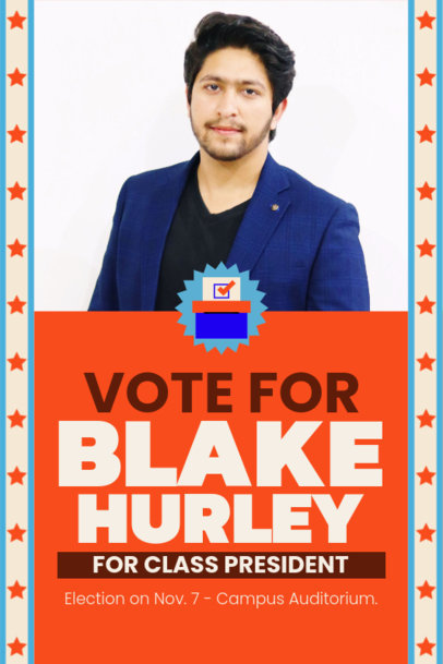 Placeit - Poster Design Template for a Class President Election ...