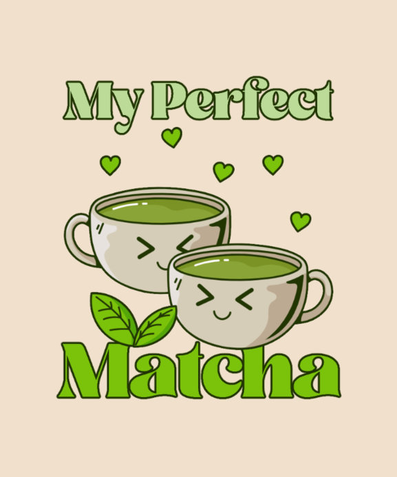 Placeit - Illustrated T-Shirt Design Generator With a Matcha Tea Theme